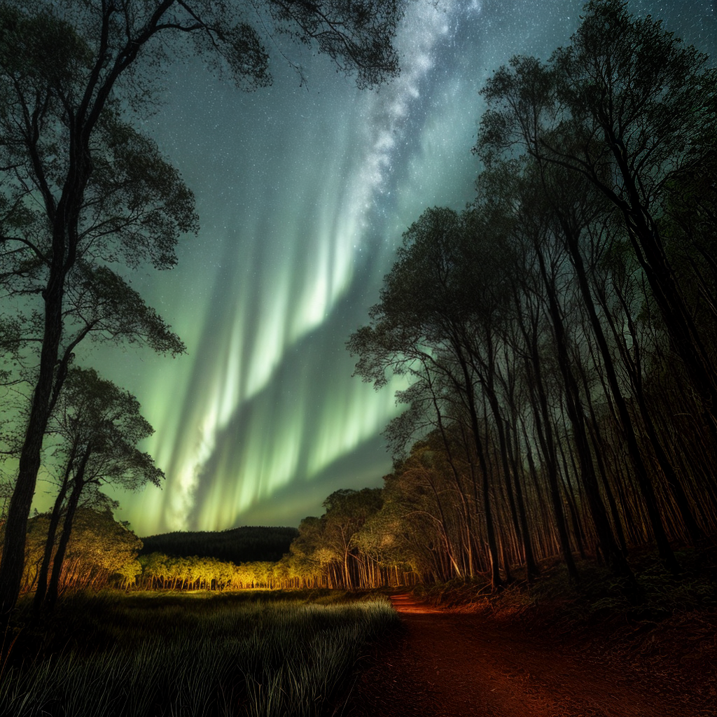 raining forest at night
