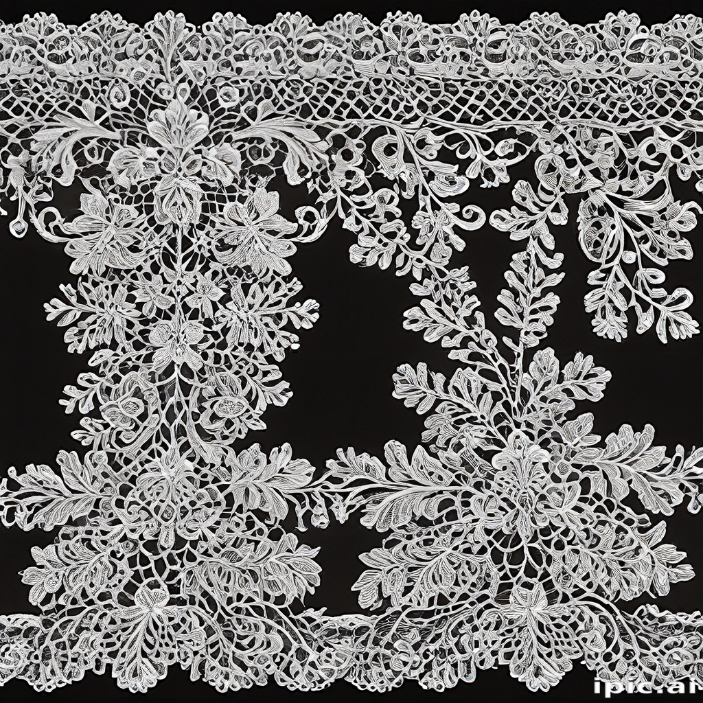 Exquisite Intricate Lace Design Featuring Floral Patterns on a Dark ...