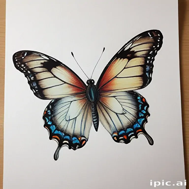 Beautifully Detailed Illustration of a Colorful Butterfly with ...