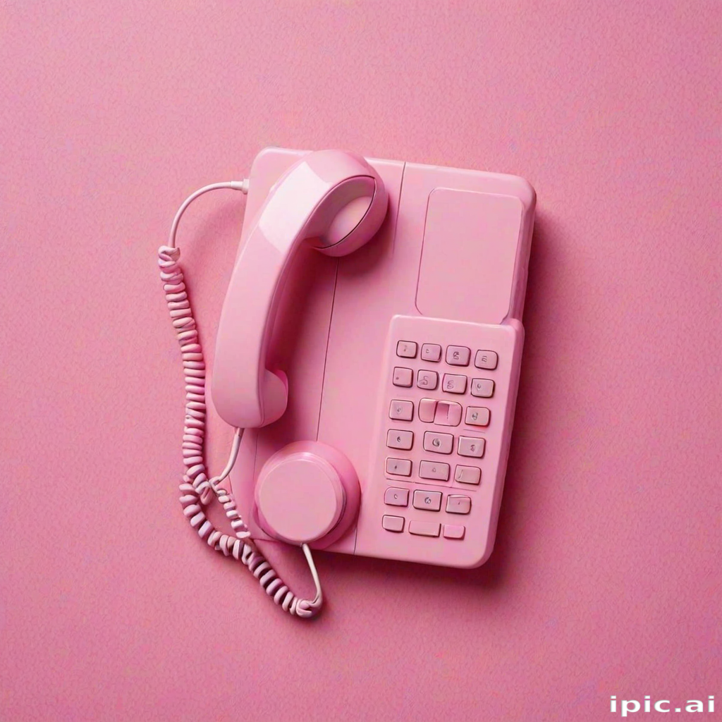 A Retro Pink Telephone on a Soft Pink Background for Vintage Vibes.