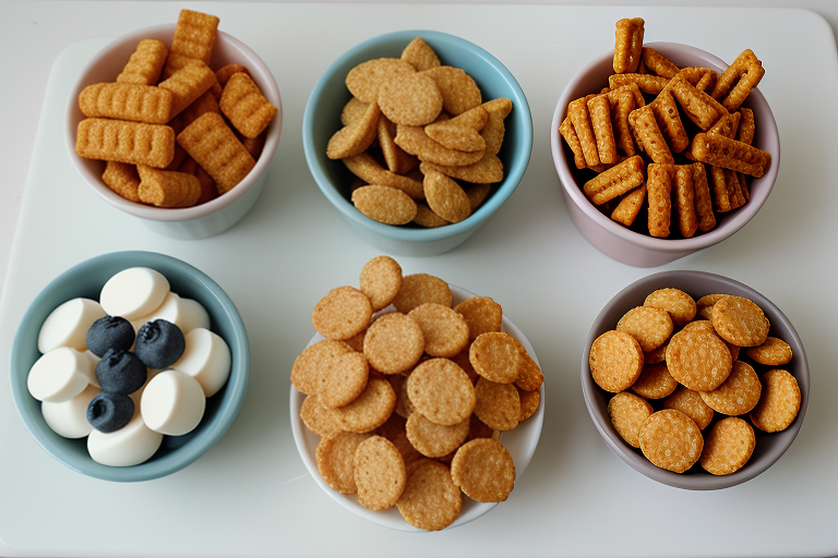 A Colorful Array of Tasty Snacks in Six Charming Bowls