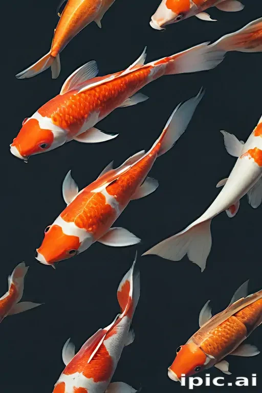 Colorful Koi Fish Swimming Gracefully in a Serene Underwater Environment