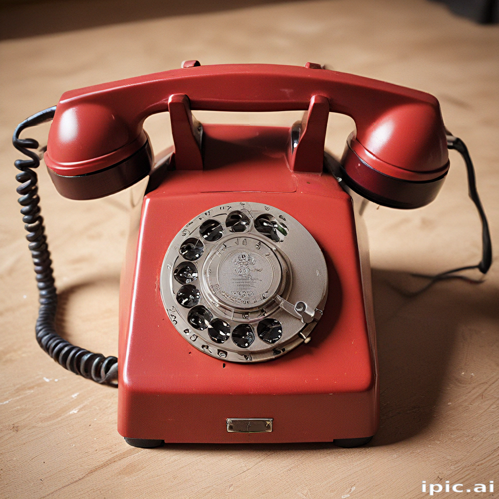 Classic Vintage Red Rotary Telephone Evoking Nostalgic Memories of ...