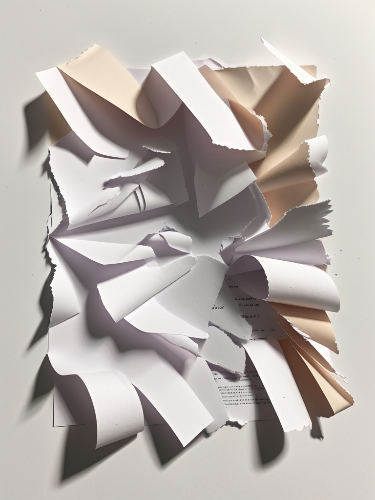 Intricate Layers of Torn Paper Creating a Dynamic Visual Texture Display