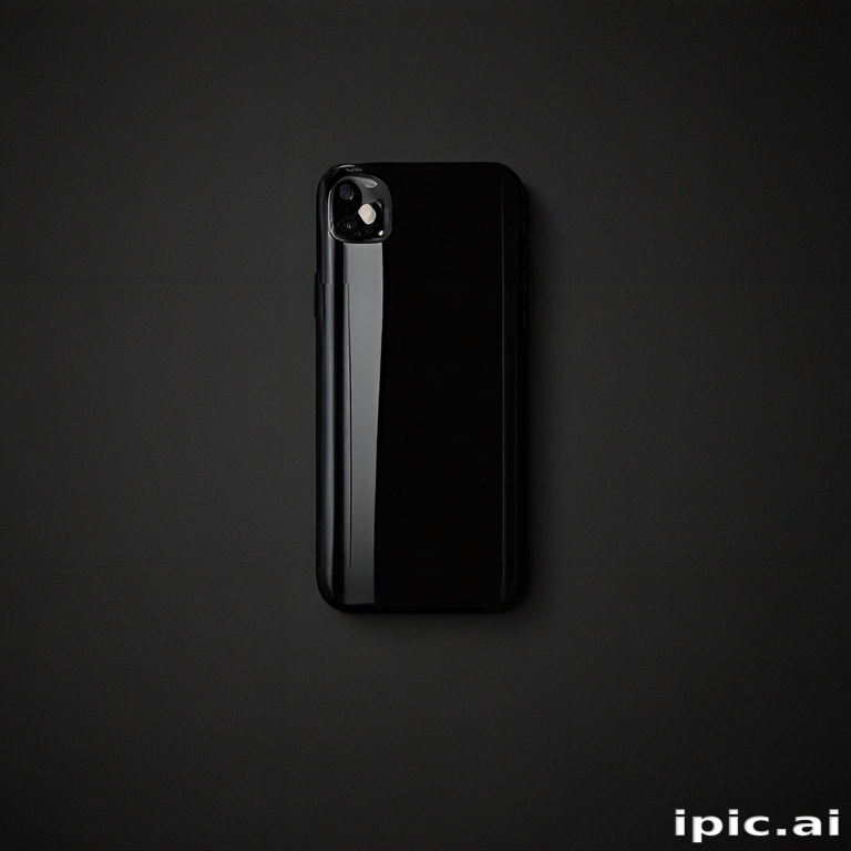 Stylish Black Smartphone Case on a Dark Textured Background for Modern ...
