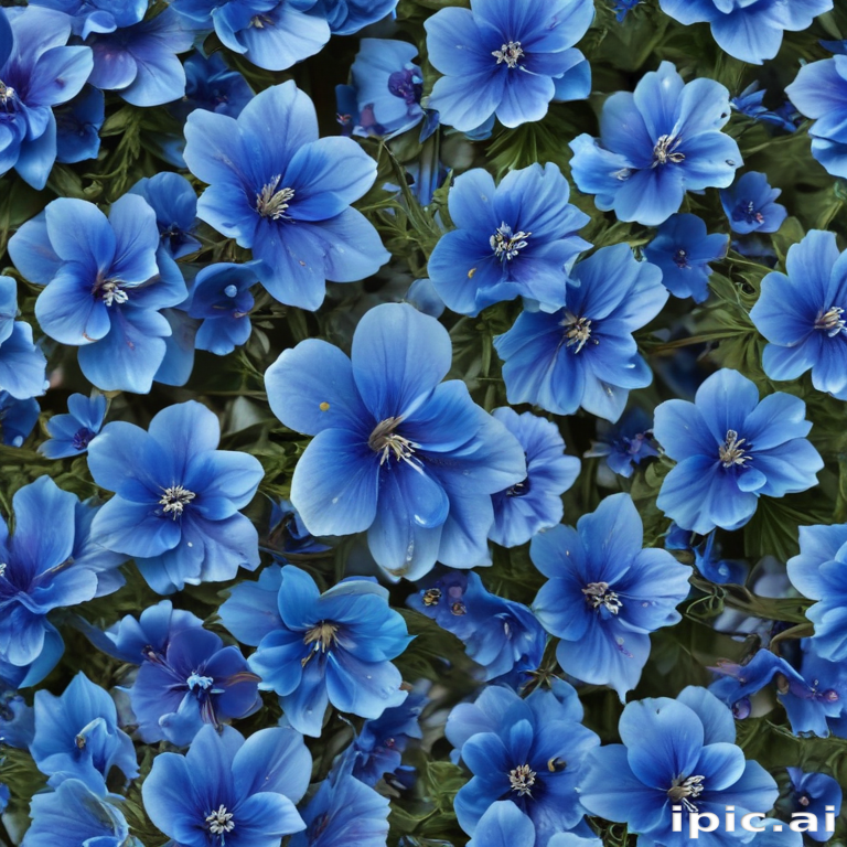 A Vibrant Display of Blue Flowers Creating a Stunning Natural Mosaic.