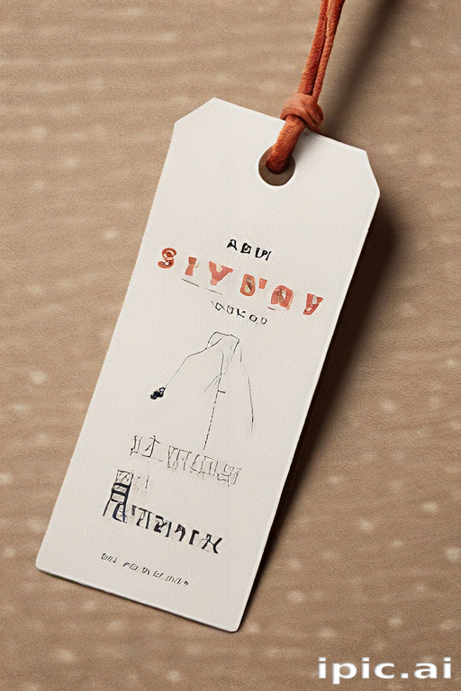 Stylish Clothing Tag Featuring Unique Design and Artistic Typography ...