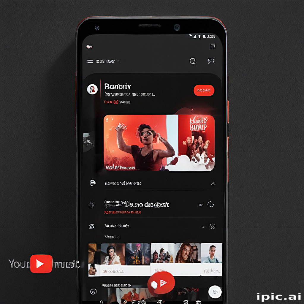 Exploring the YouTube Music App Interface on a Mobile Device Display