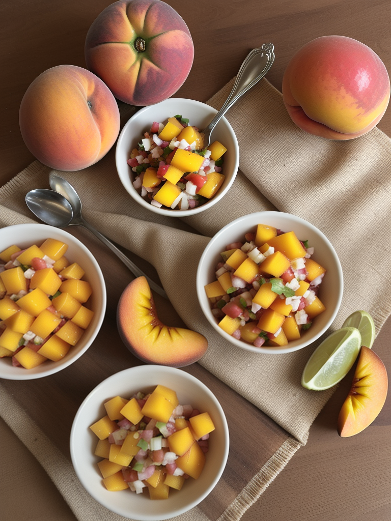 Fresh and Colorful Fruit Salad Featuring Juicy Peaches and Ripe Mangoes