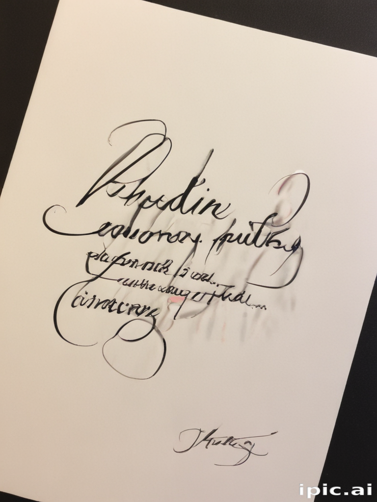Elegant Calligraphy Art with Artistic Flourishes and Intricate ...