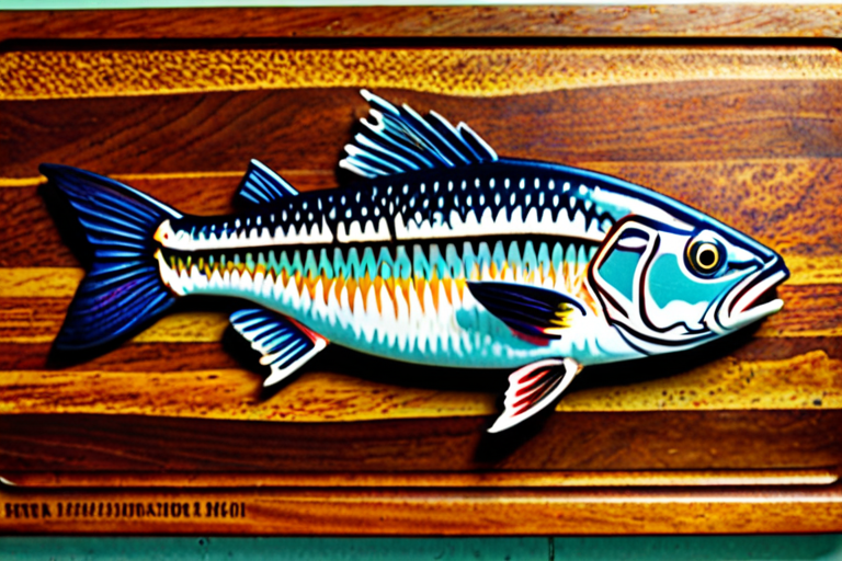 An emaciated fish, its body bloated and distorted from starvation ...