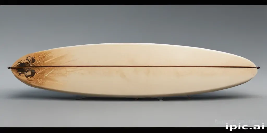 Stylish Longboard Surfboard with Unique Artistic Design and Detailing