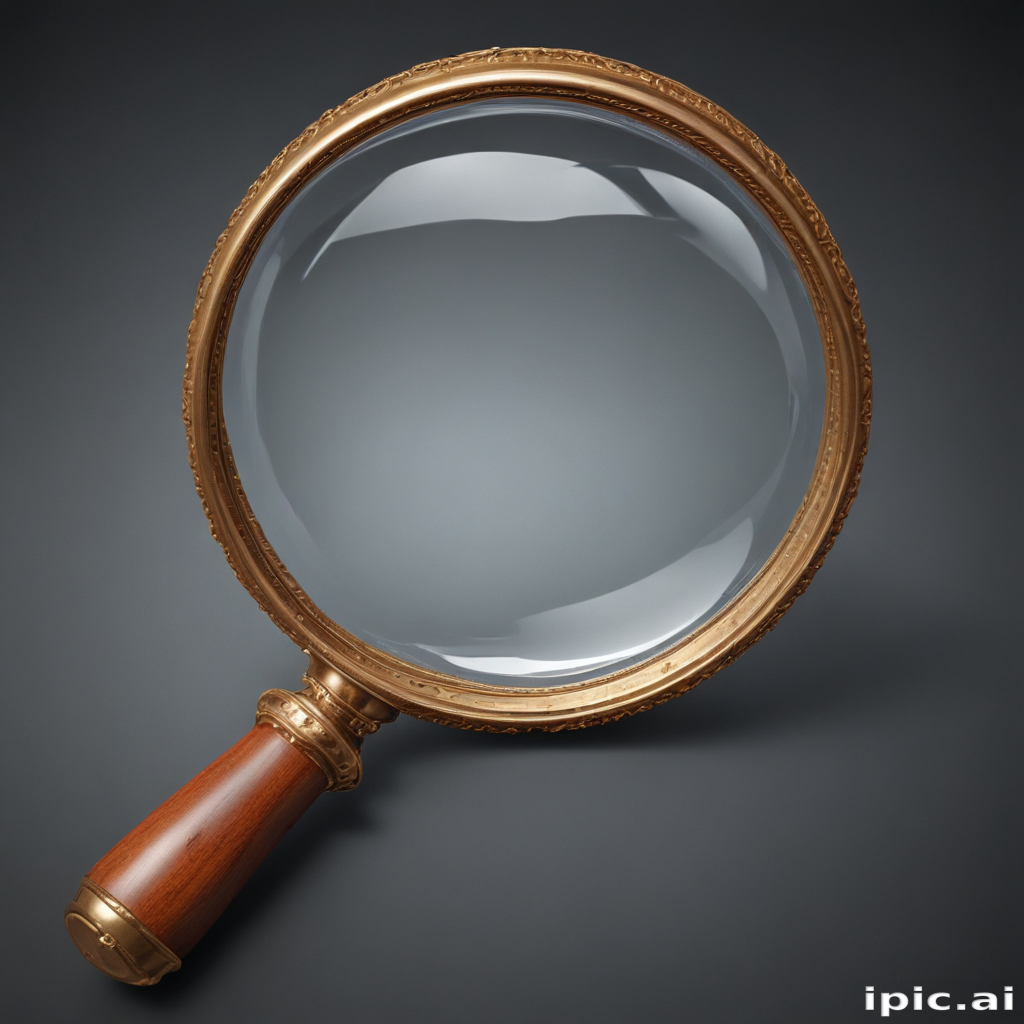 An Elegant Antique Magnifying Glass with a Decorative Wooden Handle