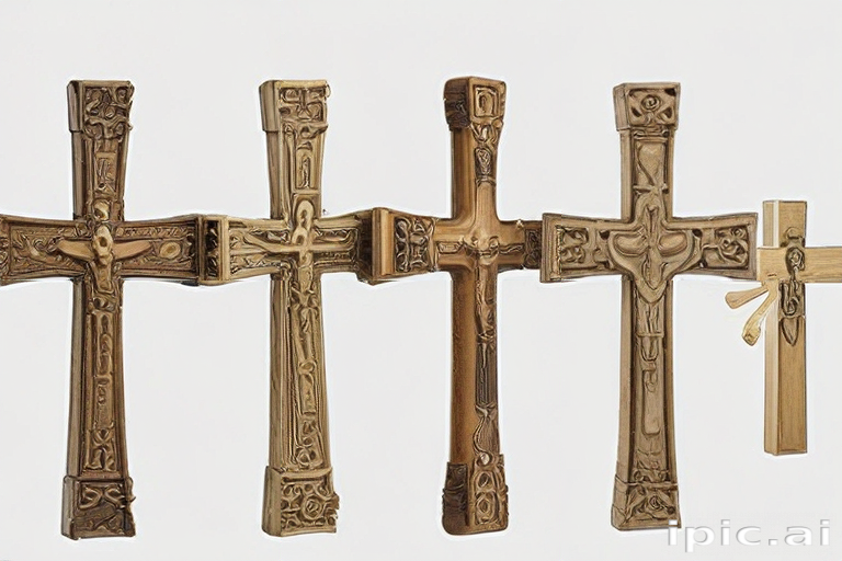 Different Styles of Decorative Crosses Displayed in a Horizontal ...