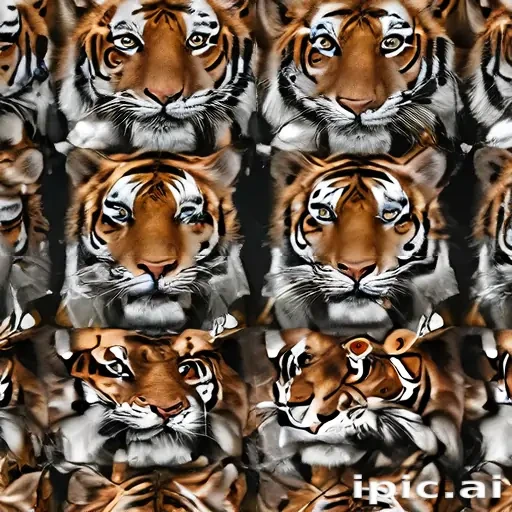 A Captivating Collage of Majestic Tigers Displaying Unique Expressions ...