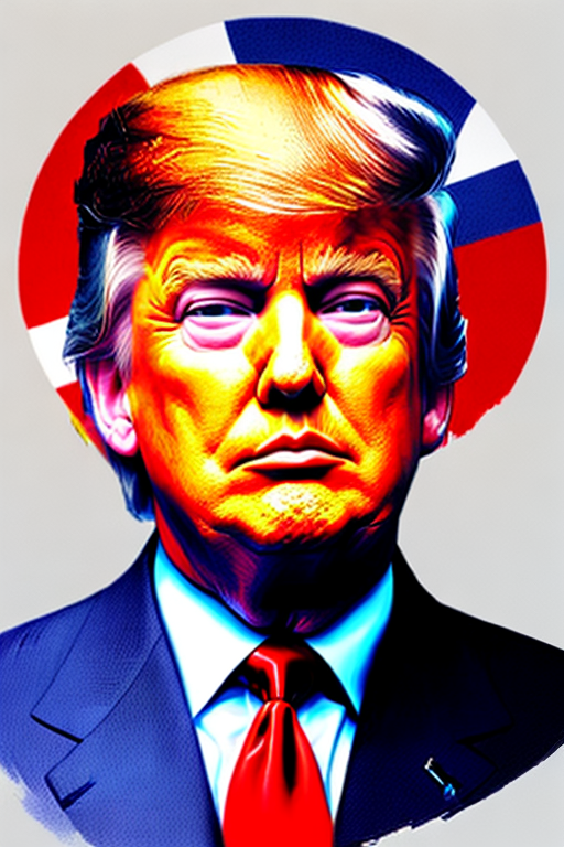 donald trump with american flag background