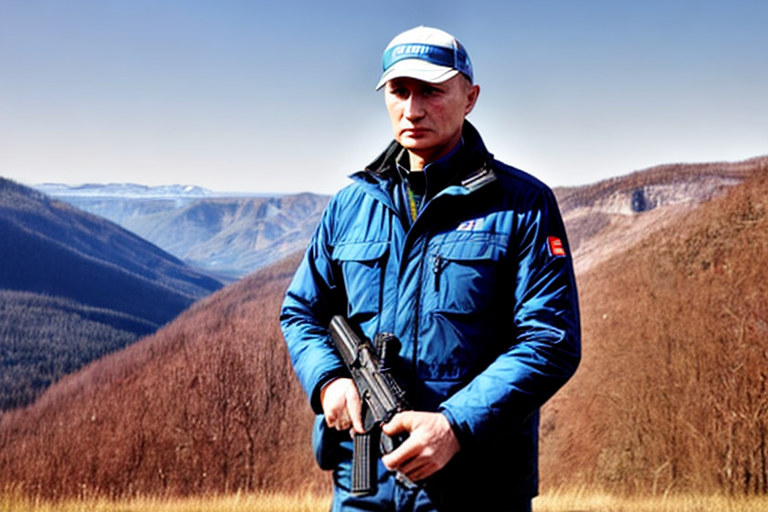 Vladimir Putin with a gun