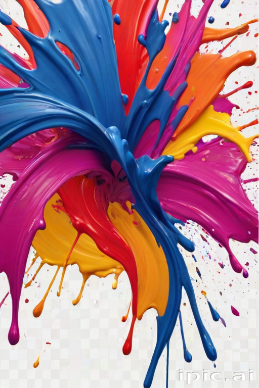 Vibrant Explosion of Colorful Paint Splashes Creating a Dynamic Art Piece