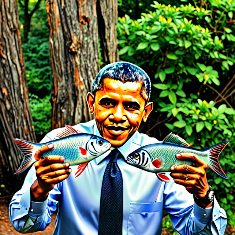 Obama merged with fish
