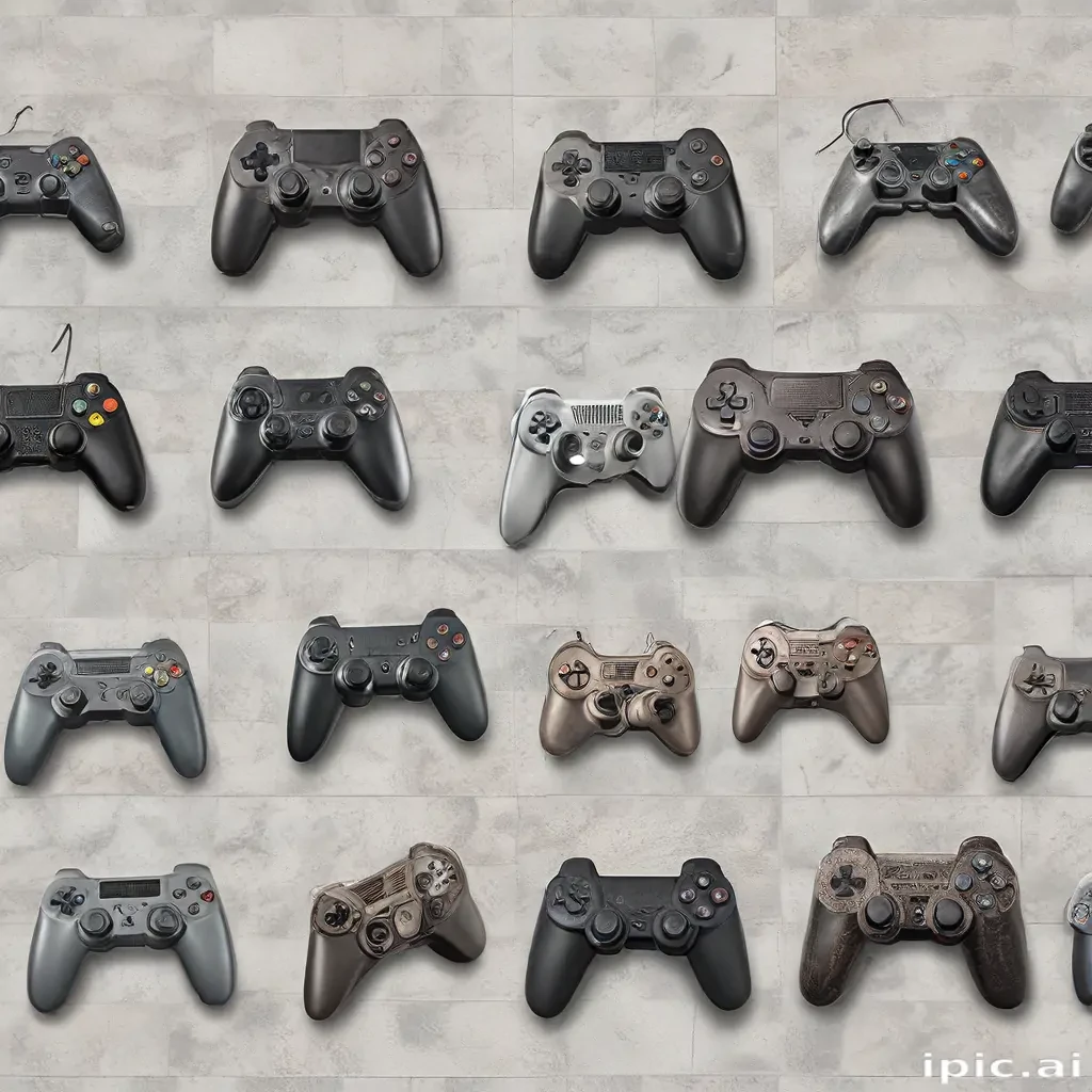 A Variety of Video Game Controllers Displayed in an Artistic Arrangement.