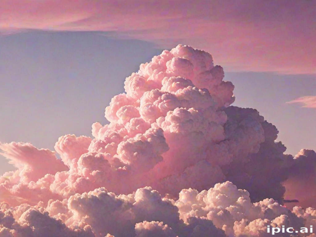 Majestic Pink and Purple Clouds Forming a Dreamy Sky Landscape