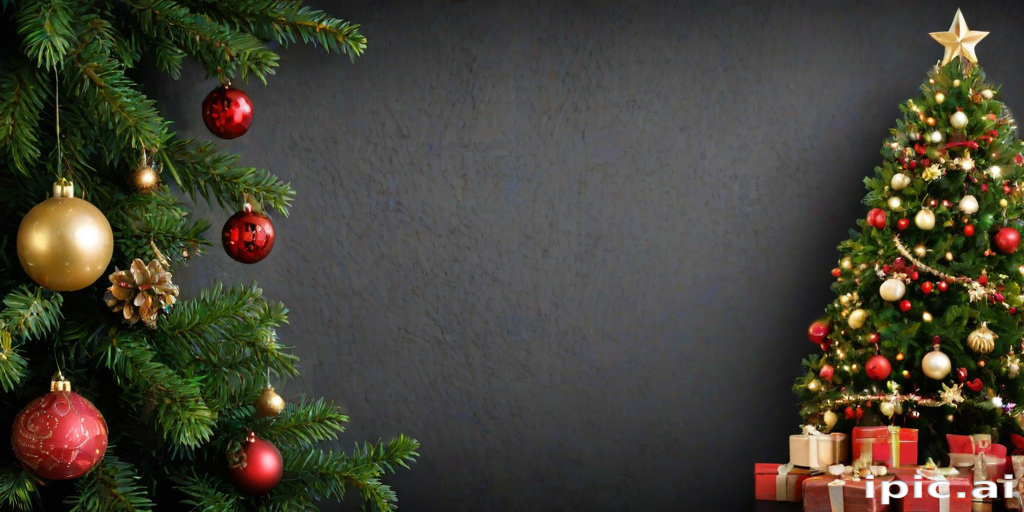 Festive Christmas Scene with Ornate Tree and Colorful Holiday Decorations