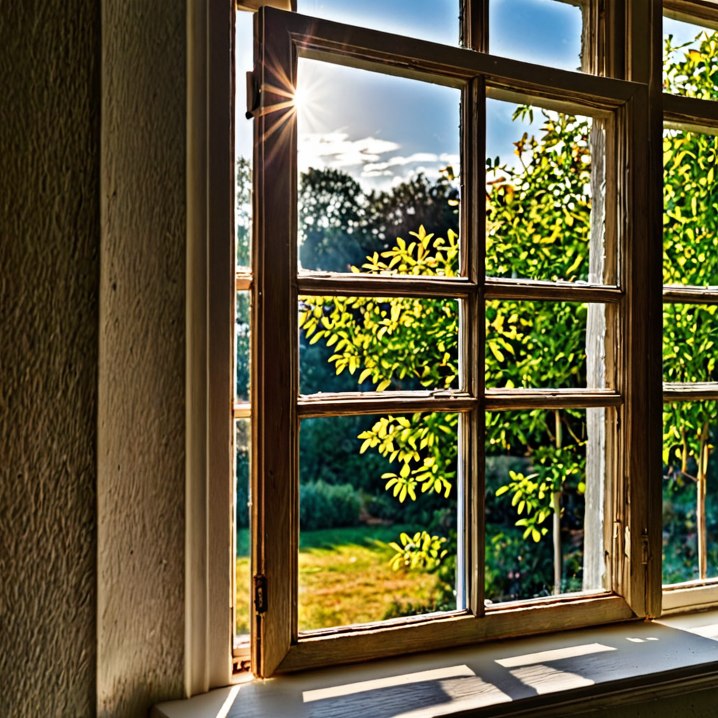 sun hitting the window