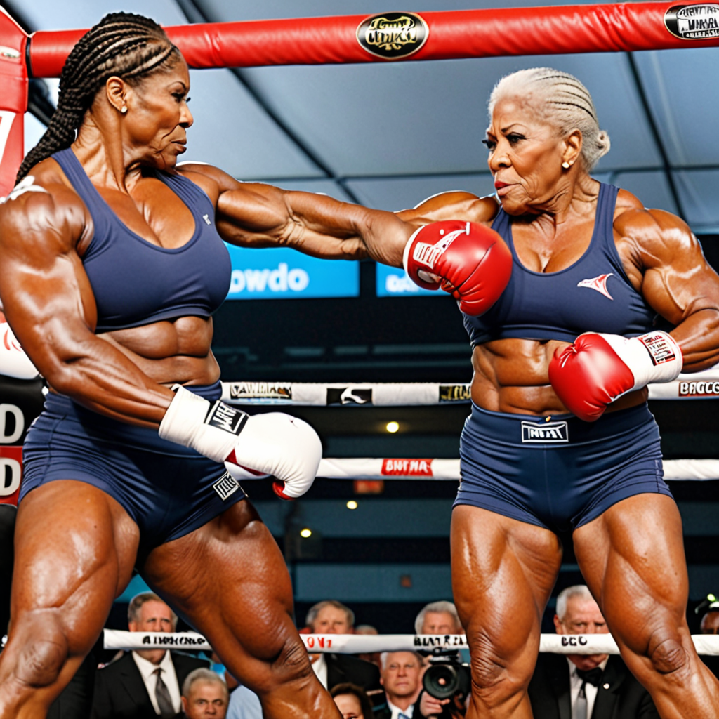 two huge thick chunky ripped very overweight female bodybuilder ...