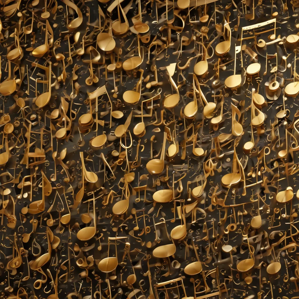 An Abundant Display of Golden Musical Notes Celebrating the Joy of Music