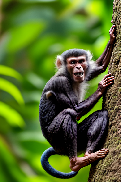 Macaco segurando um hambúrguer