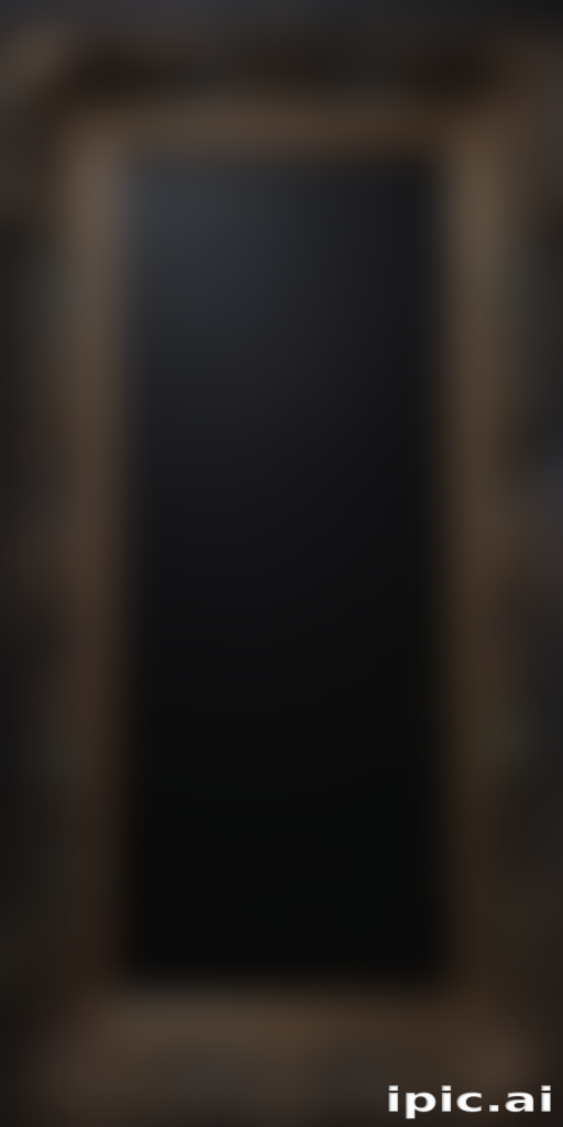 Elegant Framed Mirror Reflecting a Mysterious and Darkened Surrounding ...