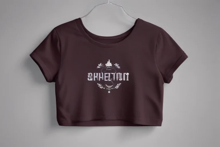 Stylish Maroon Crop Top Featuring Unique Graphic Design for Trendy Fashion