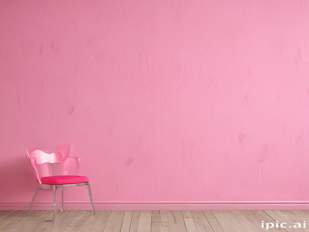 Charming Pink Room Featuring a Stylish Transparent Chair Against a ...