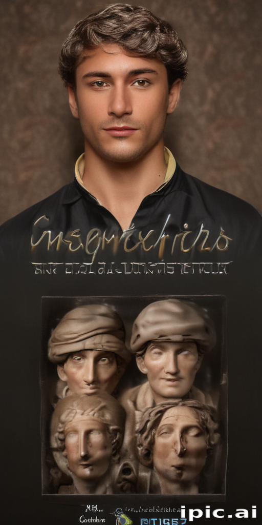 Artistic Portrait Featuring Classical Sculptures and Modern ...