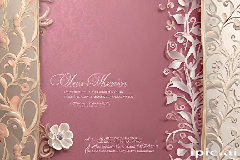 Elegant Floral Design Invitation with Intricate Paper Cut Details and ...