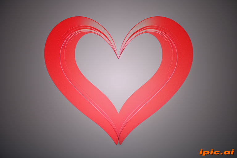 Elegant and Modern Heart Design with Smooth Curves and Vibrant Color