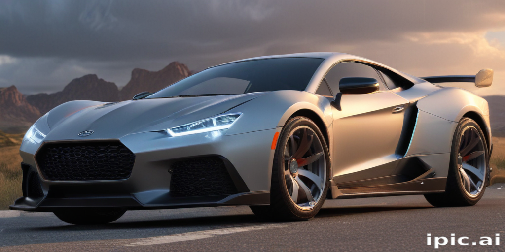 Stunning Silver Sports Car Captured Against a Majestic Mountain Landscape