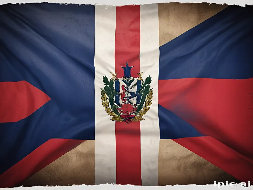 An Artistic Representation of the Dominican Republic Flag with Emblem ...