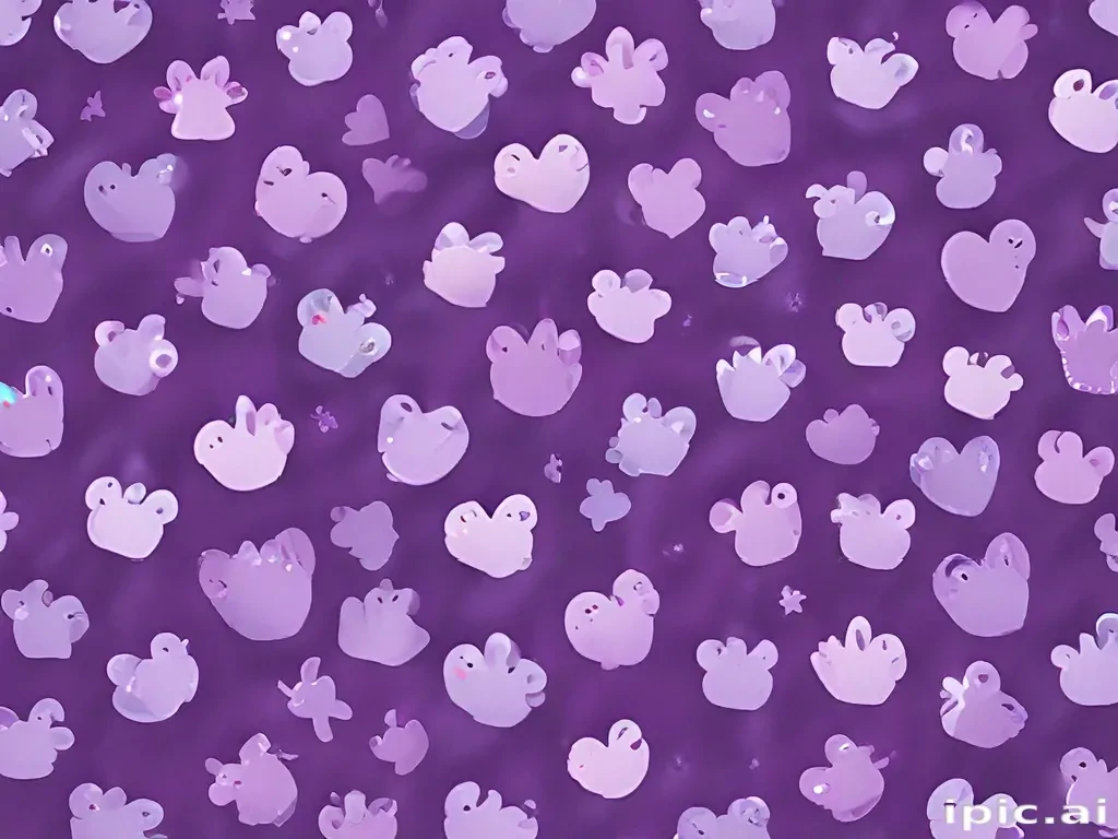 Whimsical Purple Background Filled with Cute Cartoon Frog Characters ...