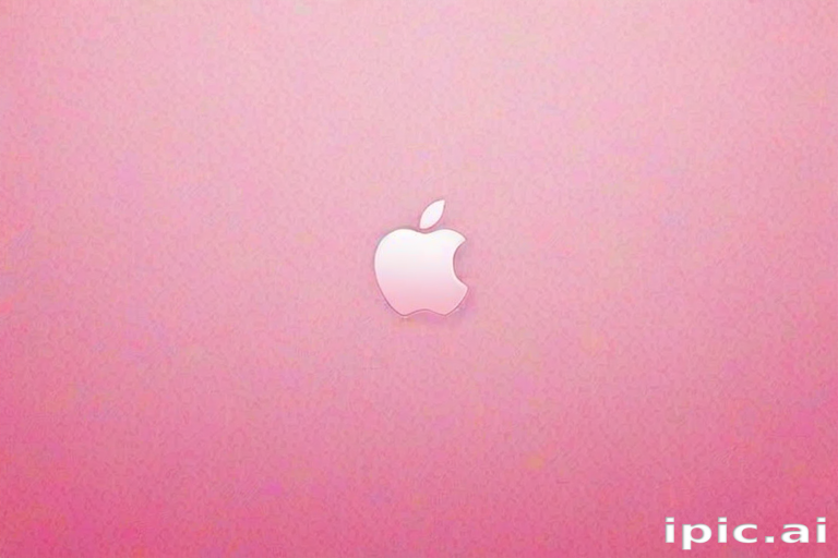 A Soft Pink Background Featuring the Iconic Apple Logo Design.