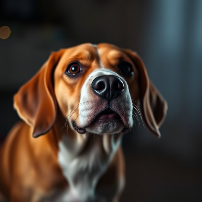 A Curious Beagle Looking Adorably at the Camera with Big Eyes