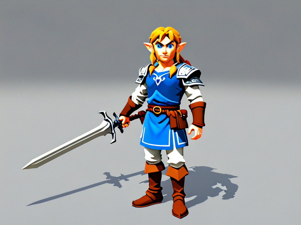 a cartoon warrior similar to link, in the style of Brad colbow