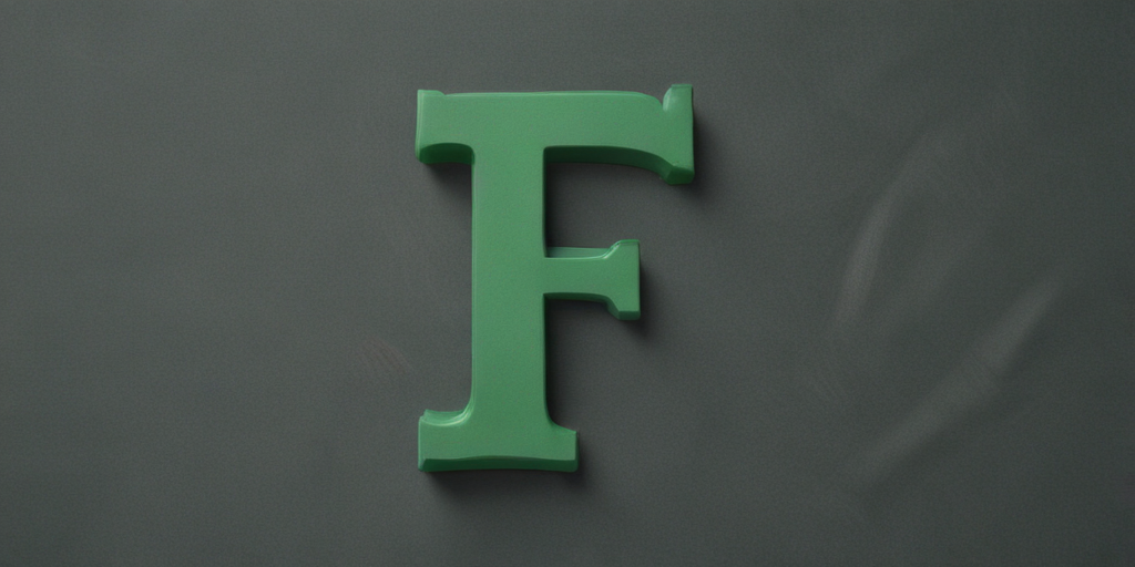 Letter F Green