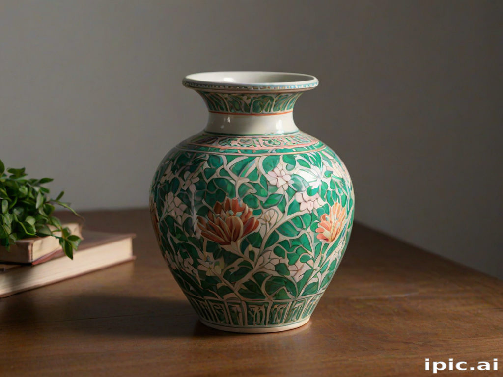 Beautifully Crafted Decorative Vase with Intricate Floral Patterns and ...