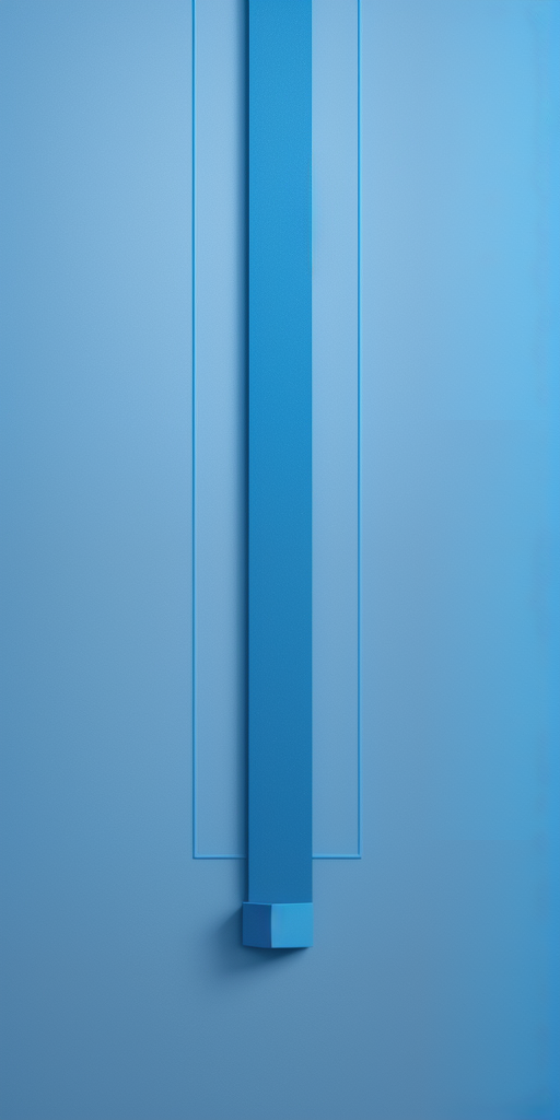 Minimalist Blue Wall Design Featuring a Vertical Rectangular Element