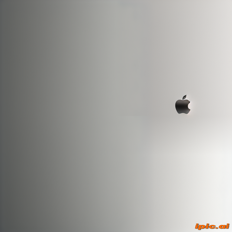 Minimalist Apple Logo on Sleek Silver Background with Soft Gradient Effect
