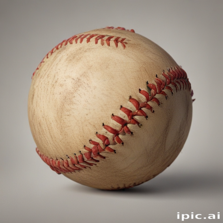 A Close-Up of a Classic Baseball with Detailed Stitching and Texture