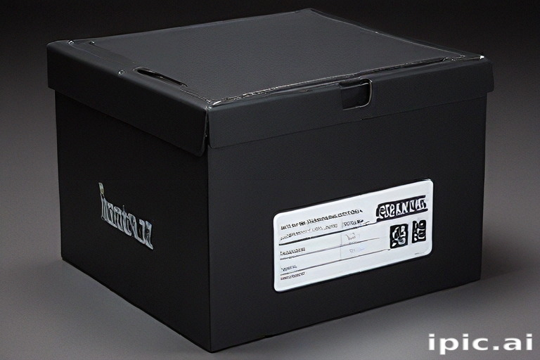 Black Storage Box with Label for Organizing and Storing Items Efficiently