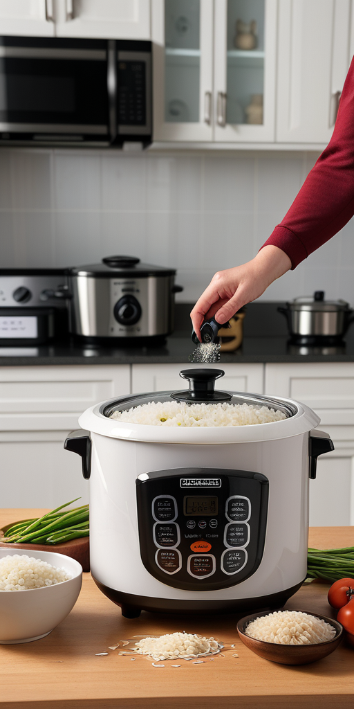 Cooking Perfect Rice with a Modern Electric Rice Cooker in the Kitchen
