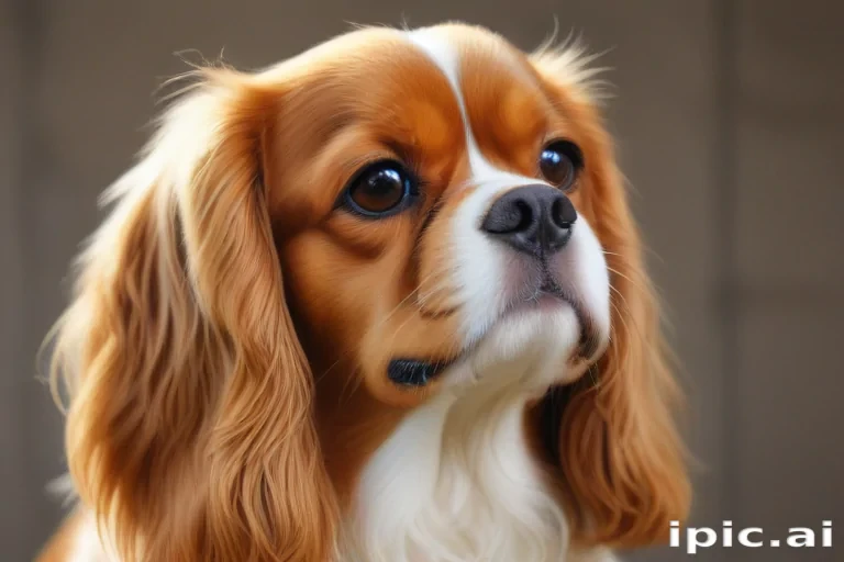 A Charming Close-Up of a Beautiful Cavalier King Charles Spaniel Dog.